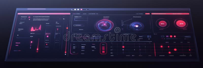 Futuristic Digital Interface Featuring Floating Transparent UI Elements ...