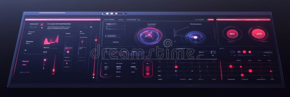 Futuristic Digital Interface Featuring Floating Transparent UI Elements ...