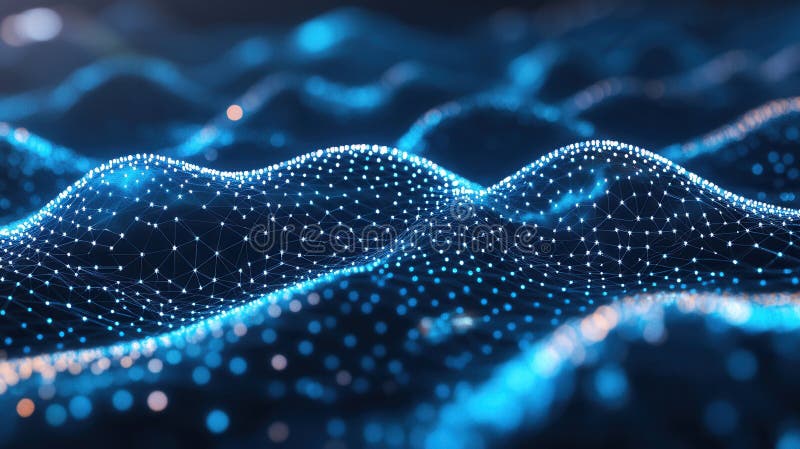 Futuristic Digital Interface Featuring a Glowing Grid Node, Showcasing ...