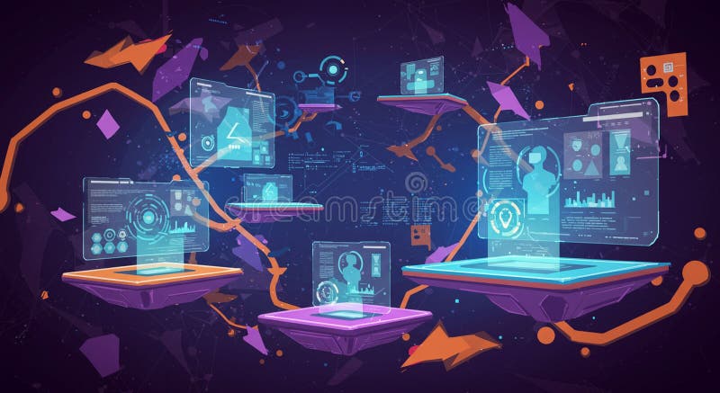 Orange Floating Platforms Stock Illustrations – 152 Orange Floating ...