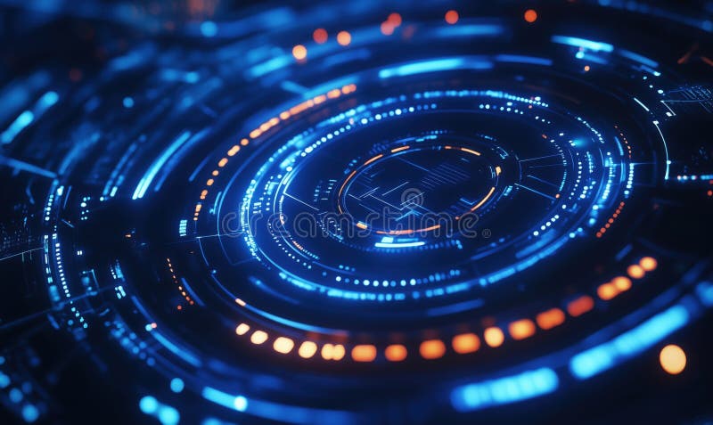 148 Futuristic Glowing Circular Interface Sci Fi Technology Background Stock Photos - Free ...
