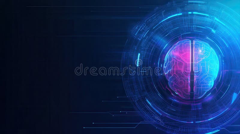 Futuristic Digital Interface with Glowing Circular Hologram and Vibrant ...