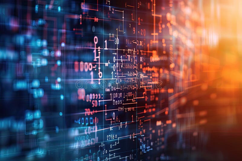 Futuristic Blue Digital Interface with HUD Elements and Technical ...