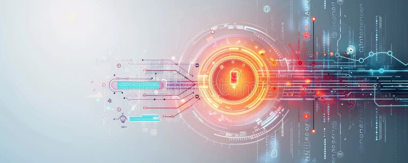 Futuristic Digital Interface with Glowing Control Panel, Holographic ...