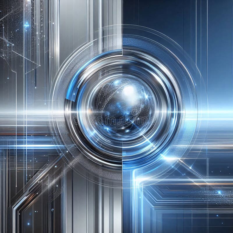 Futuristic Digital Interface with a Glowing Core Symbolizing Advanced ...