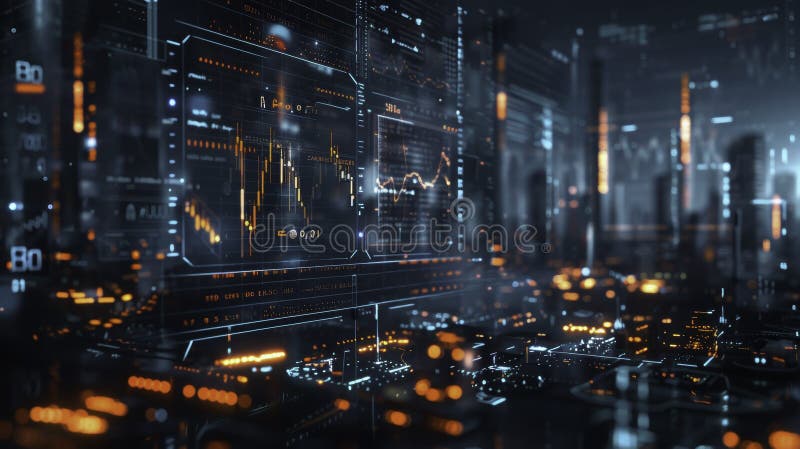 Futuristic Digital Interface with Glowing Elements Perfect for ...