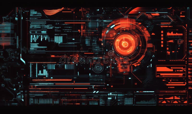 Cybernetic Hud Red Digital Interface Stock Photos - Free & Royalty-Free ...