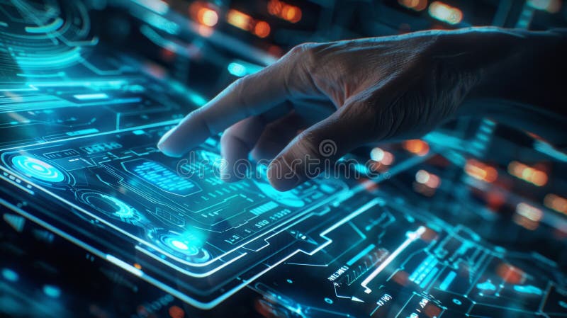 The Futuristic Digital Interface. AI Generated Stock Image - Image of ...