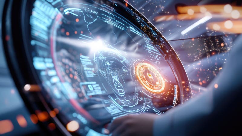 Futuristic Digital Interface with Holographic Technology and Data ...
