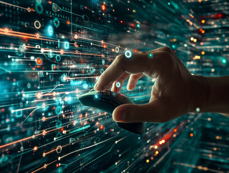 Futuristic Digital Interface Interaction Stock Photo - Image of design ...