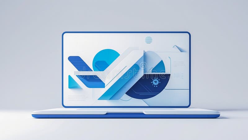 Futuristic Digital Interface on a Laptop Screen Stock Illustration ...