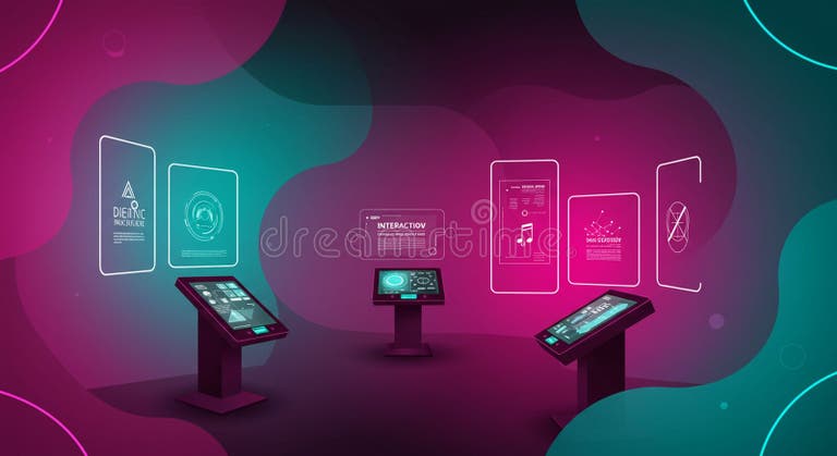 A Futuristic Digital Interface with Multiple Interactive Screens and ...