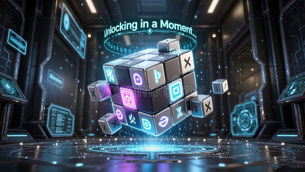 Unlocking in a Moment: Instant Inspiration Stock Illustration ...