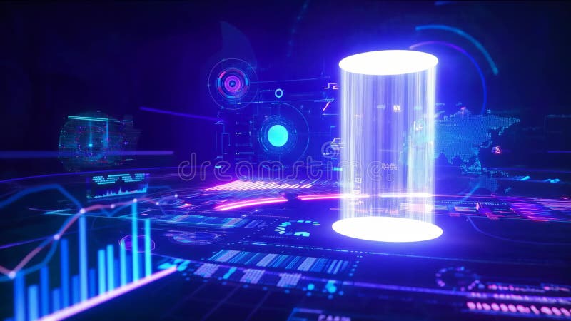 Futuristic Digital Interface Scene with Data Visualization Footage ... Futuristic Digital Interface Scene with Data Visualization Footage ...