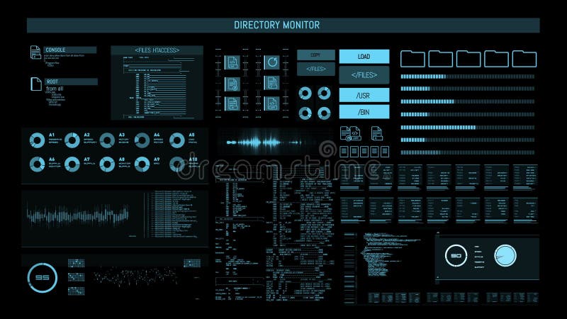 Futuristic Digital Interface Screen Stock Footage - Video of binary ...