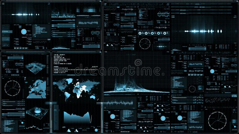 Futuristic Digital Interface Screen Stock Footage - Video of graphs ...
