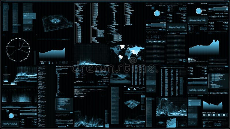 Futuristic Digital Interface Screen Stock Video - Video of earth ...