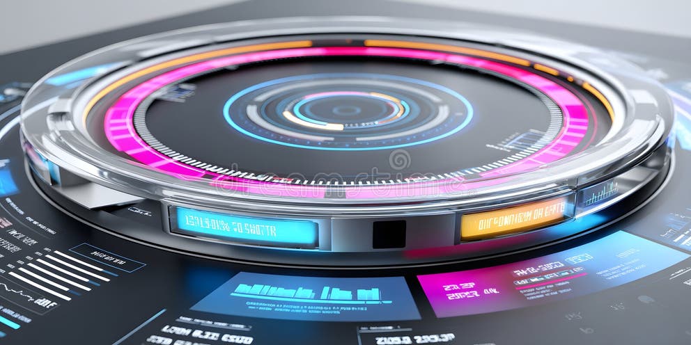 Futuristic Digital Interface Showcasing Advanced Analytics Generative AI Stock Illustration ...