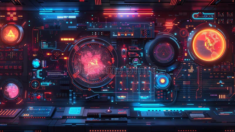 Futuristic Digital Interface Showcasing Advanced Technology and Vibrant ...