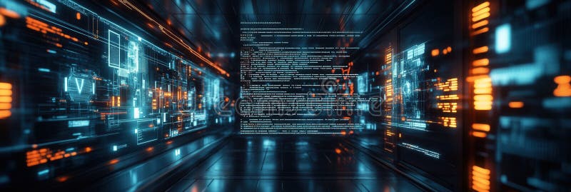 Futuristic Digital Interface Showcasing Code Aligned with Golden Ratio ...