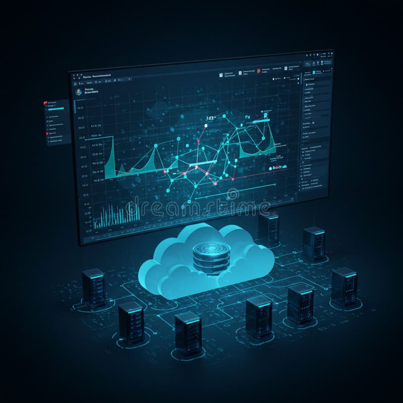 A Futuristic Digital Interface Showcasing Data Analytics on a Large ...