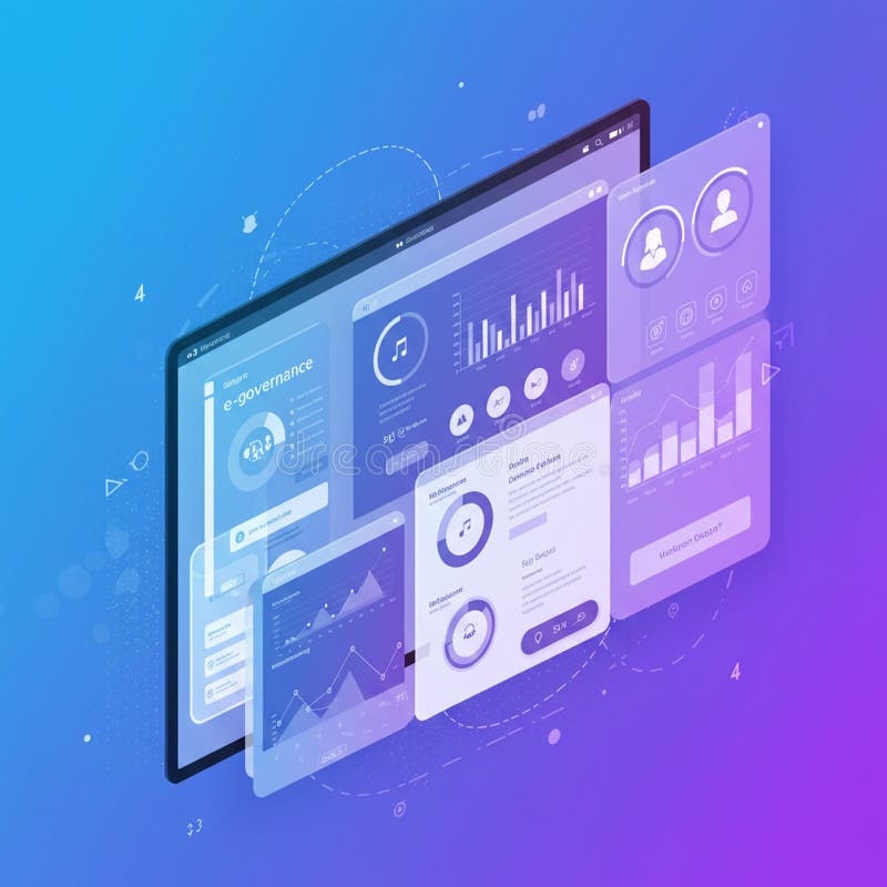 Futuristic Digital Interface Showcasing E-governance Tools. Features ...