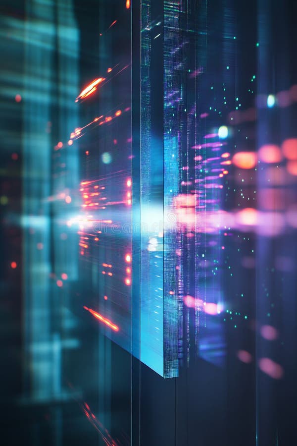 Futuristic Digital Interface with Vibrant Neon Lights and Dynamic ...