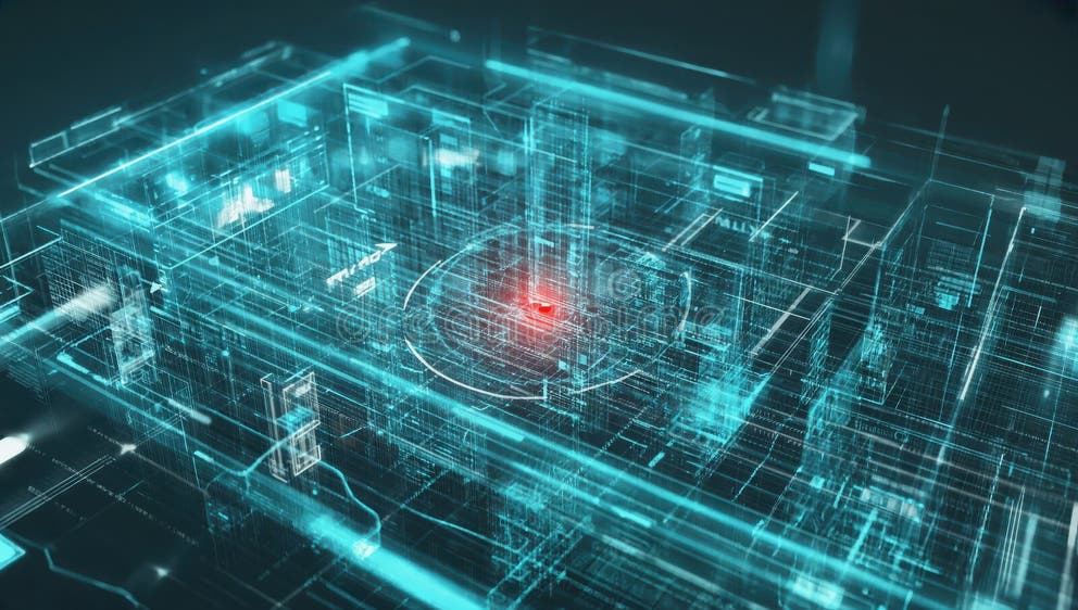 A Futuristic Digital Interface Visualizes a High-tech Surveillance ...