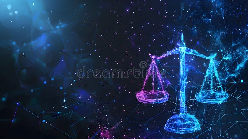Digital Justice Scale Abstract Technology Background Concept Stock ...