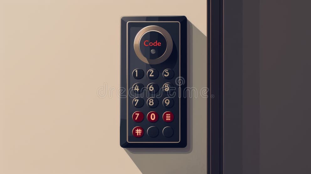 Futuristic Digital Keypad with Illuminated Numeric Buttons Stock Image ...