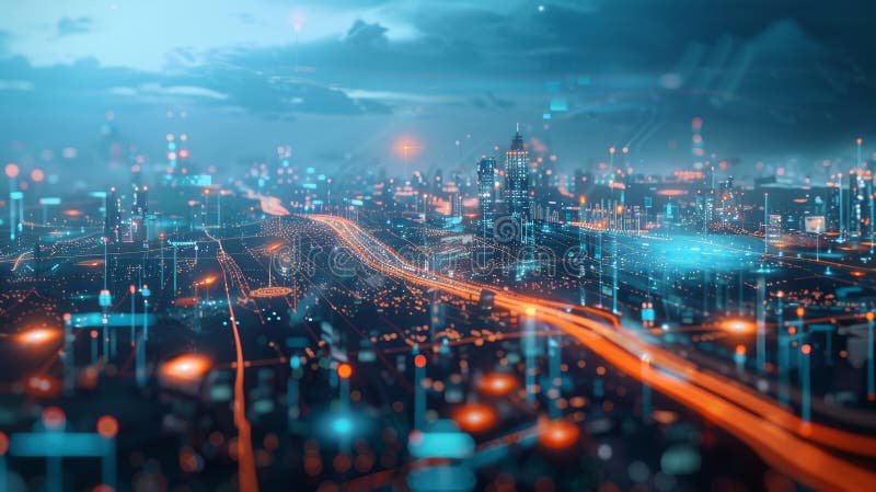 Futuristic Digital Landscape with Animated Geospatial Data, 3d Terrains ...