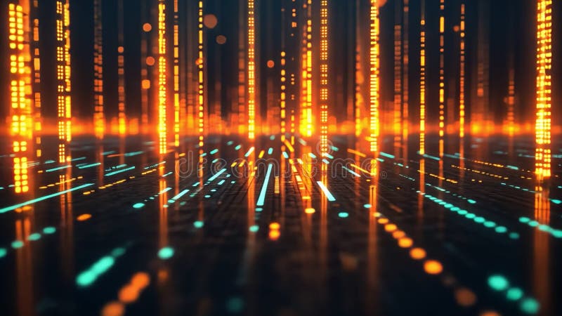 Futuristic Digital Landscape Featuring Glowing Lines and Vibrant Colors ...