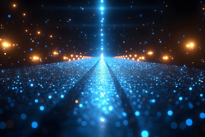Futuristic Digital Pathway with Glowing Lights for Conceptual Design ...