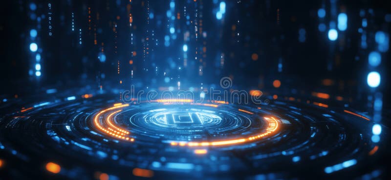 Abstract Digital Landscape Glowing Circuits Binary Code Stock Photos - Free & Royalty-Free Stock ...