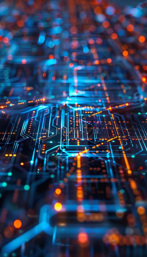 Futuristic Digital Landscape a Glowing Representation of Internet Data ...