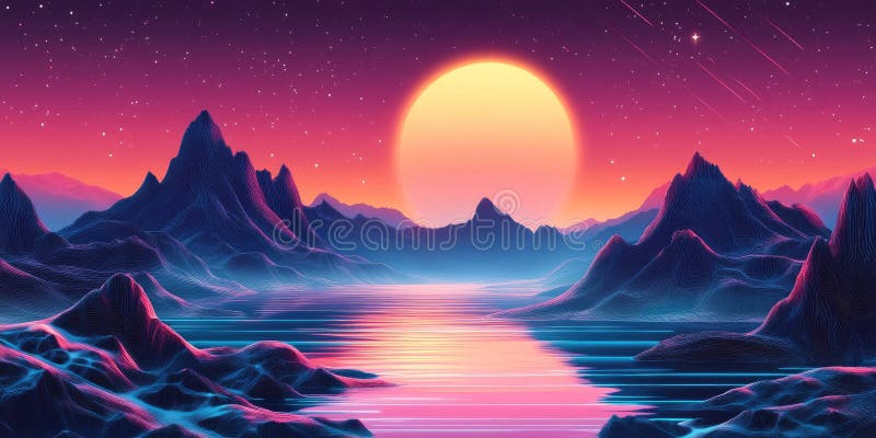 Futuristic Digital Landscape with Holographic Elements, Glowing Technology, Virtual Terrain, Sci ...