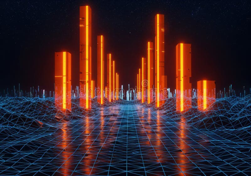 Glowing Data Pillars Stock Illustrations – 290 Glowing Data Pillars ...