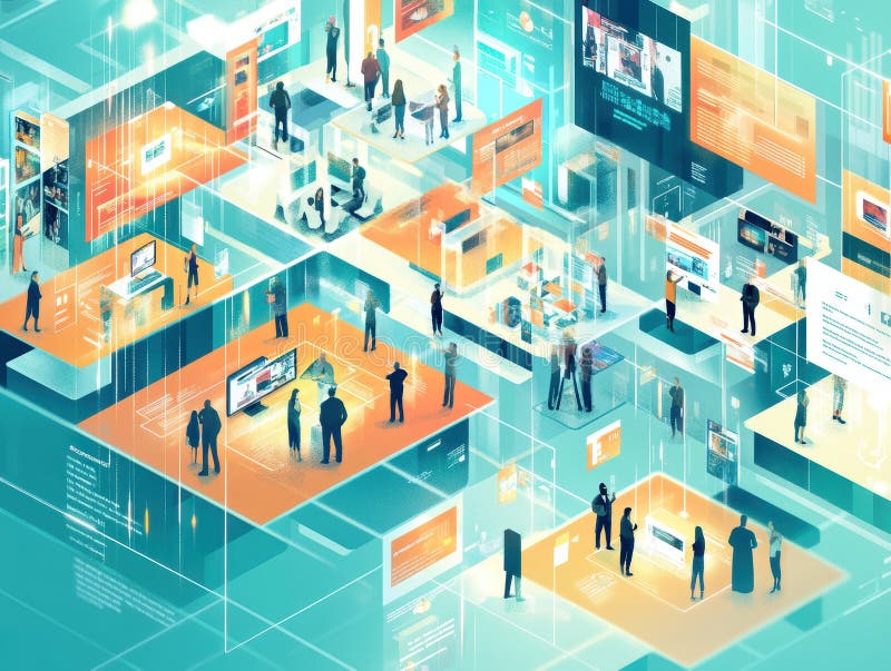 Colorful Abstract Space Platforms Floating Shapes Stock Photos - Free ...