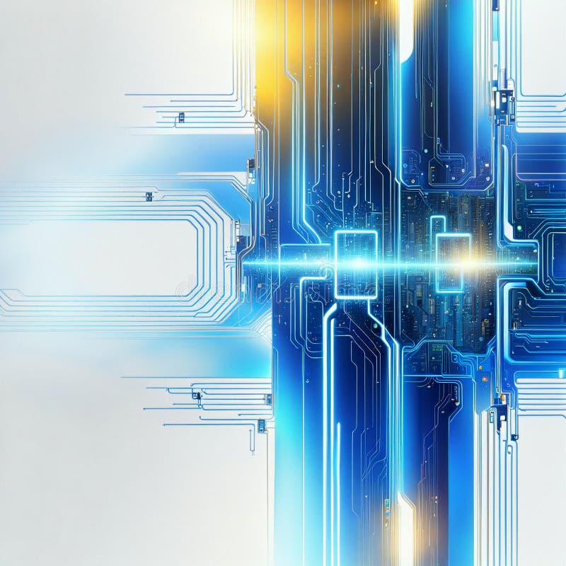 Futuristic Digital Landscape: a Symphony of Circuitry and Light Stock ...