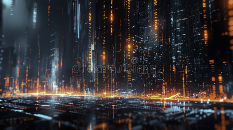 A Futuristic Digital Landscape with Vibrant Lights and Advanced ...