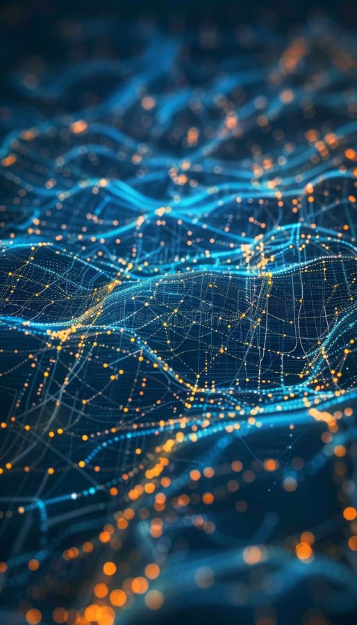 Futuristic Digital Landscape a Vivid Representation of the Internet ...