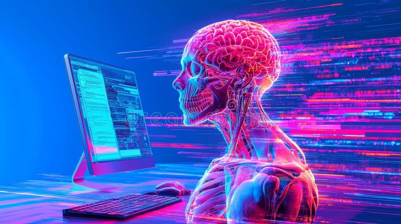 Futuristic Digital Learning Concept with Human Anatomy and Brain ...