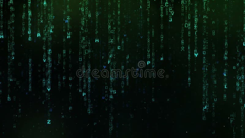 Futuristic Digital Green Numbers Falling Down Background Stock Video ...
