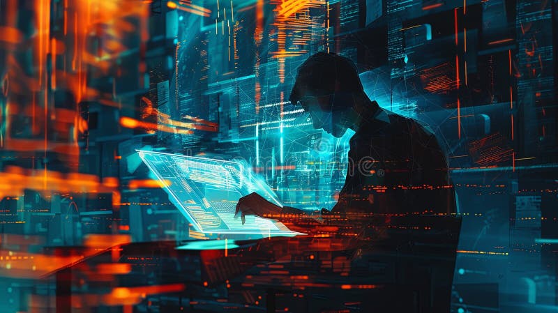 Librarian Organizing Holographic Documents Stock Illustrations – 5 ...