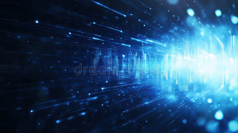 Futuristic Digital Light Beams in High Tech Abstract Background Stock ...