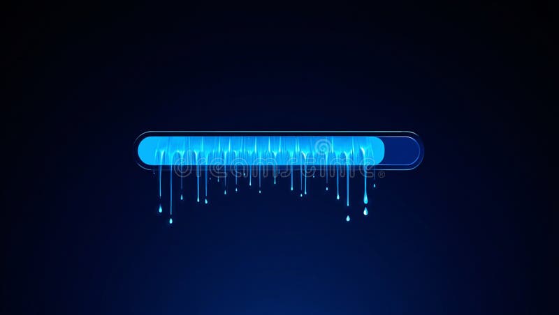 Futuristic Digital Loading Bar with Electrical Pulses and Dripping Liquid Effect Stock ...