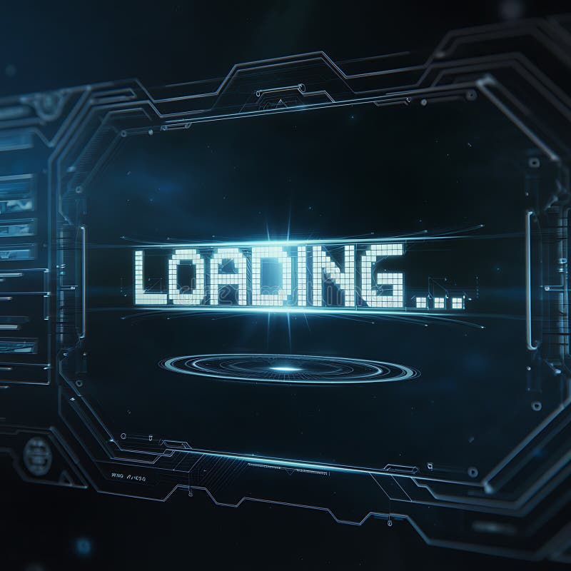 Futuristic Digital Loading Interface Screen Display Stock Illustration ...