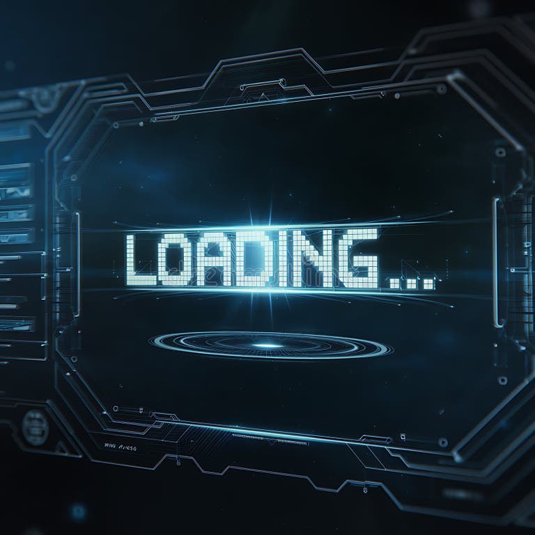 Futuristic Digital Loading Interface Screen Display Stock Illustration ...