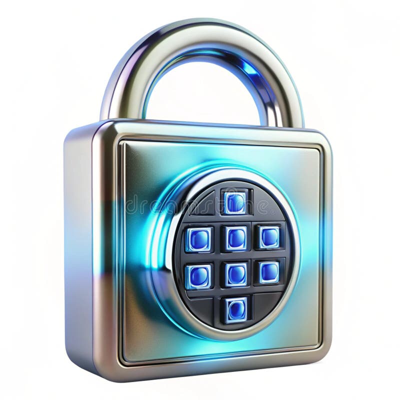 Futuristic Digital Lock with Holographic Keypad Stock Photo - Image of ...