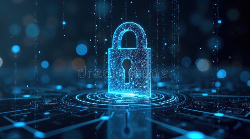Futuristic Digital Lock Illustrating Advanced Network Security Systems ...